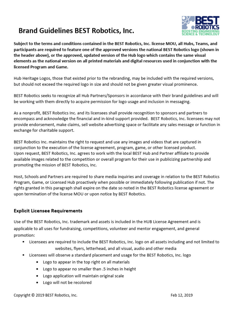 BEST Robotics Brand Guidelines | PDF | License | Logos