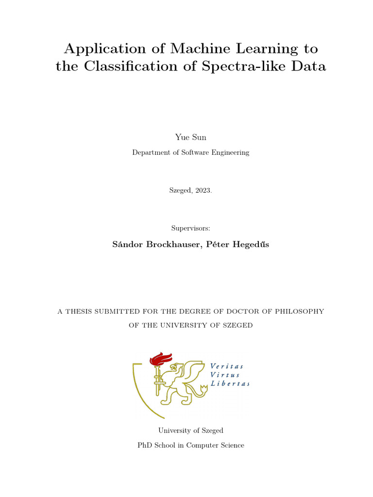 Thesis For Machine Learning | PDF | Principal Component Analysis | Machine Learning