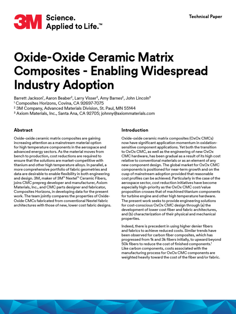CMC Oxide Oxide Tech Paper | PDF | Textiles | Composite Material