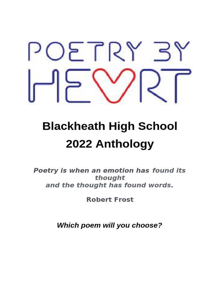 POETRY BY HEART 2022 Booklet | PDF | Poetry