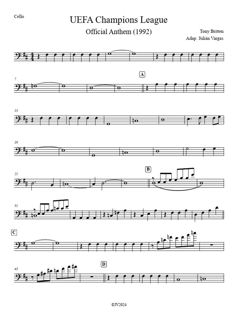 UEFA Champions League Anthem | PDF | Uefa Champions League ...