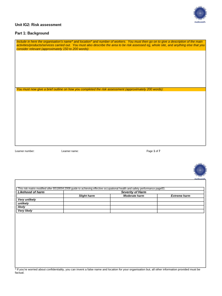 Ig2 Forms Electronic Submission | PDF | Risk | Risk Assessment