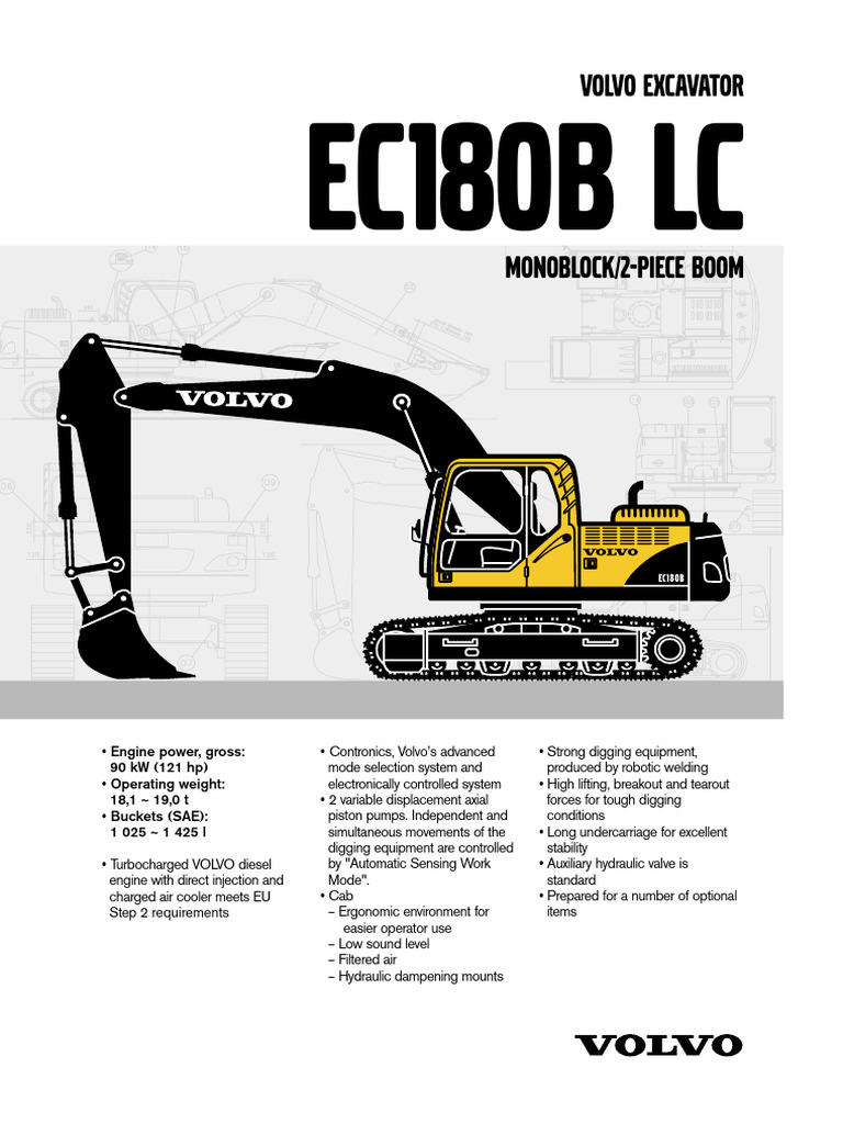volvo-ce-excavators-spec-3defc6 | PDF | Horsepower | Engines