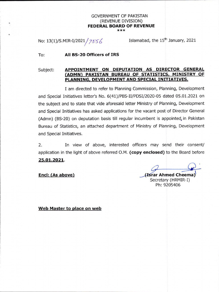 Appointment for Director General at PBS | PDF | Government