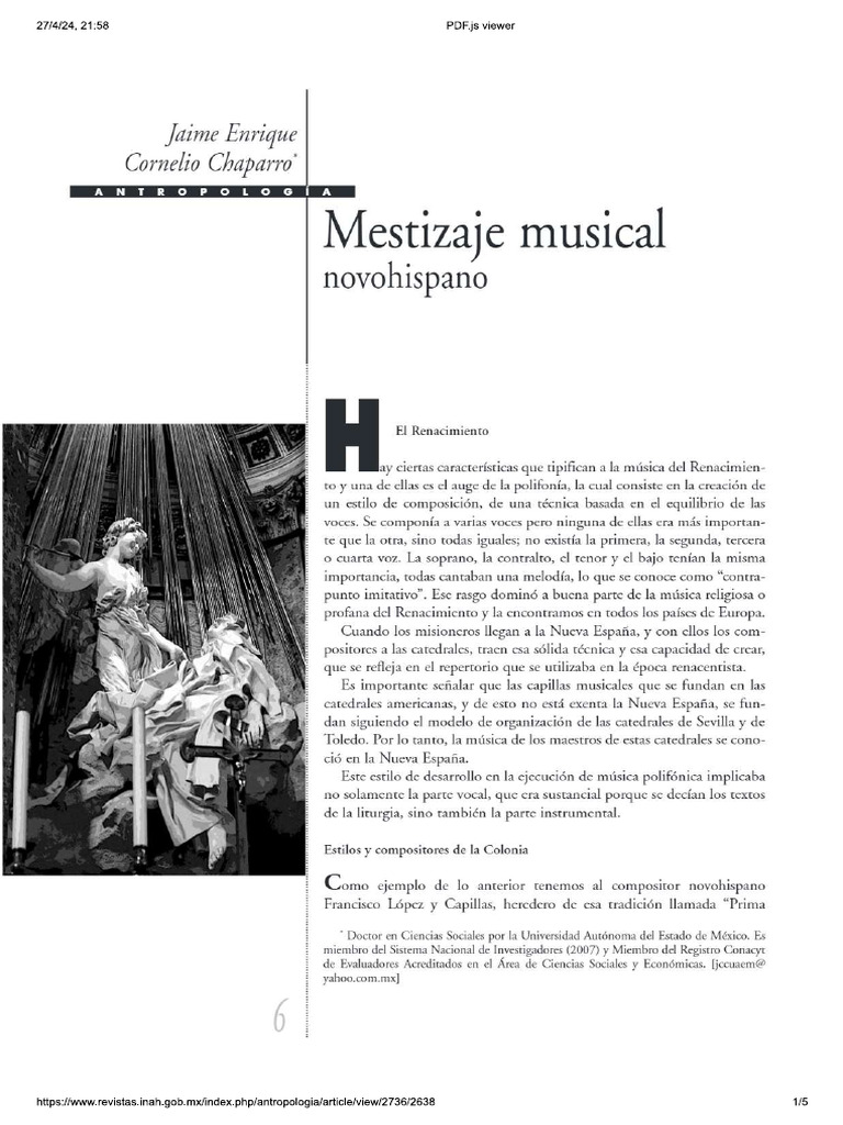 Mestizaje Musical Novohispano | PDF