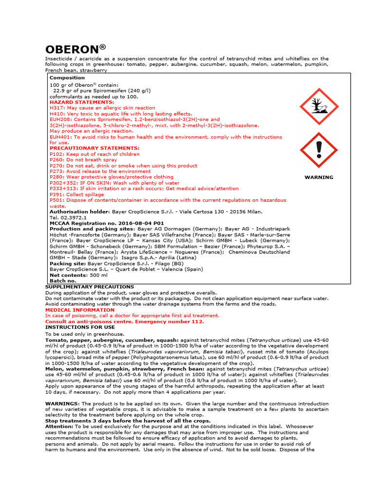 oberon-new-labels | PDF | Agriculture