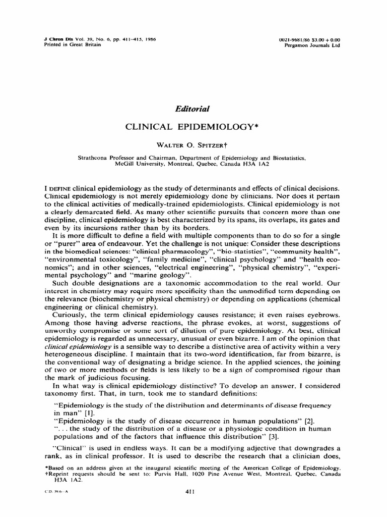Clinical Epidemiology | PDF | Epidemiology | Methodology