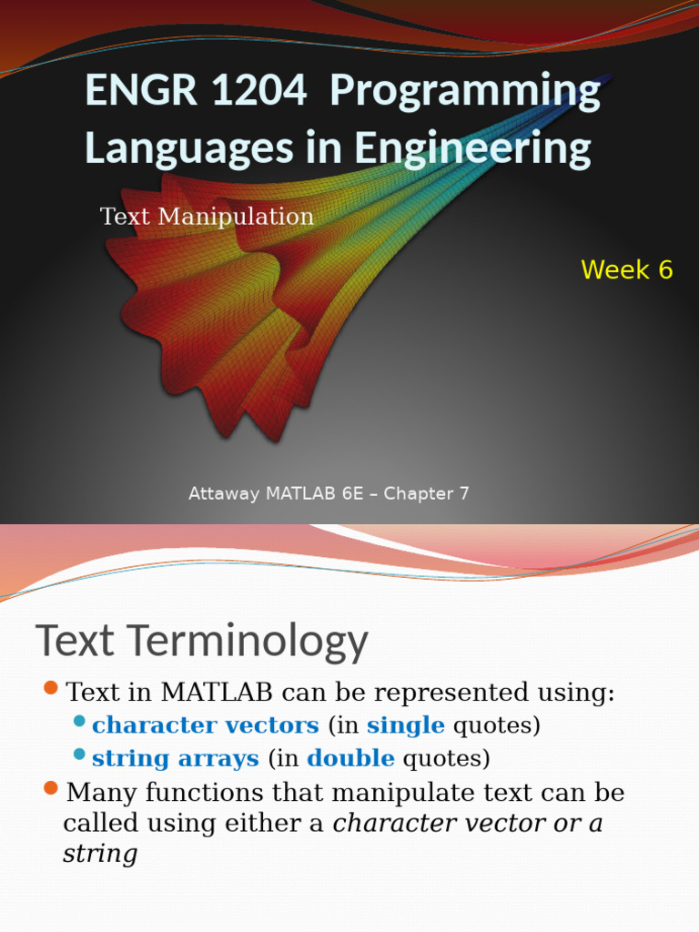 ENGR 1204 Lecture 6 | PDF | String (Computer Science) | Matrix (Mathematics)