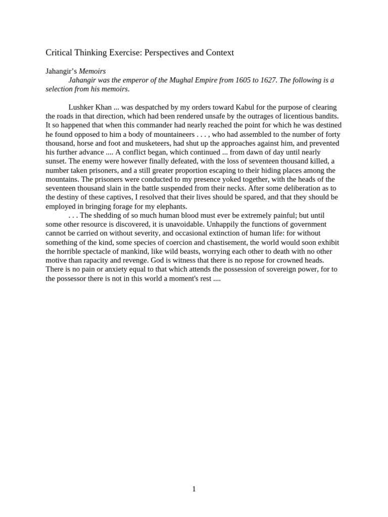 CTE-Perspectives and Context Jahangir 2 | PDF | Humanities | Cognition