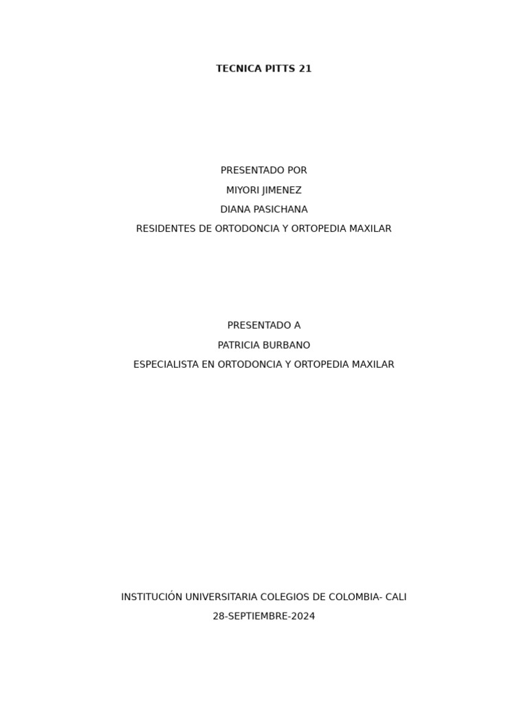 Ventajas del Sistema Pitts 21 en Ortodoncia | PDF | Ortodoncia | Ramas ...