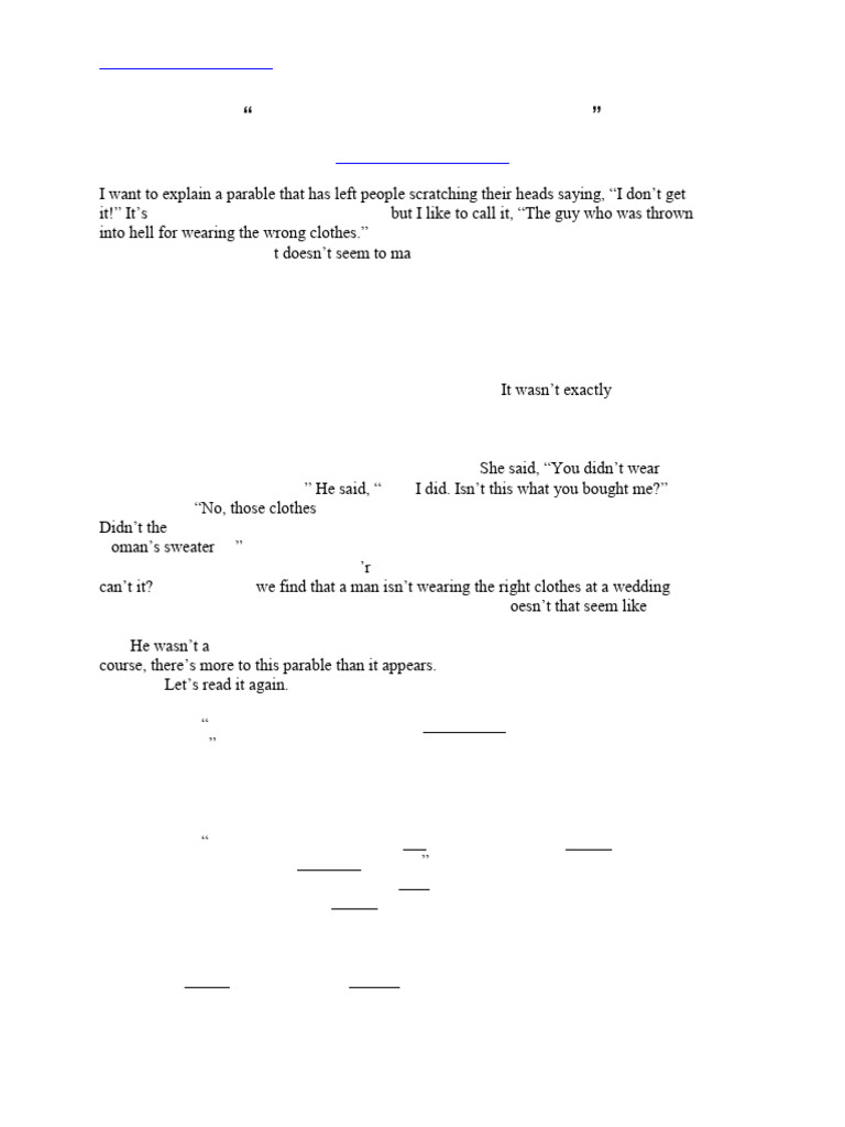 Matthew 22--Parable of the Wedding Garment | PDF | Jesus | Heaven