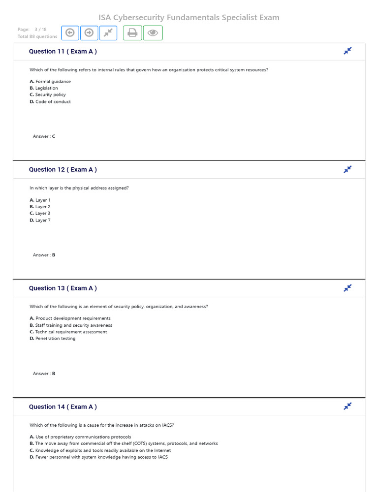 ISA Cybersecurity Exam Overview | PDF