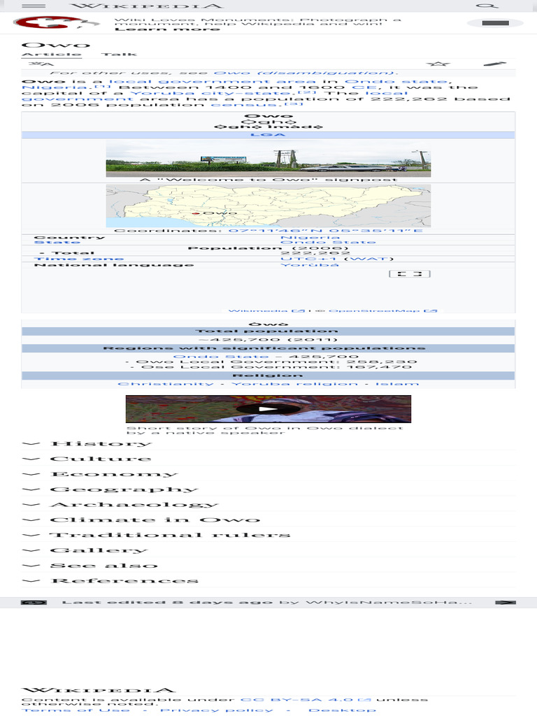 Owo - Wikipedia | PDF
