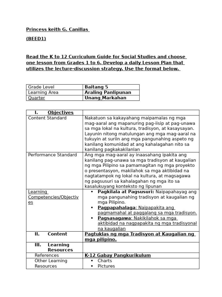 Lesson Plan - Inquiry Based Teaching Strategy | PDF