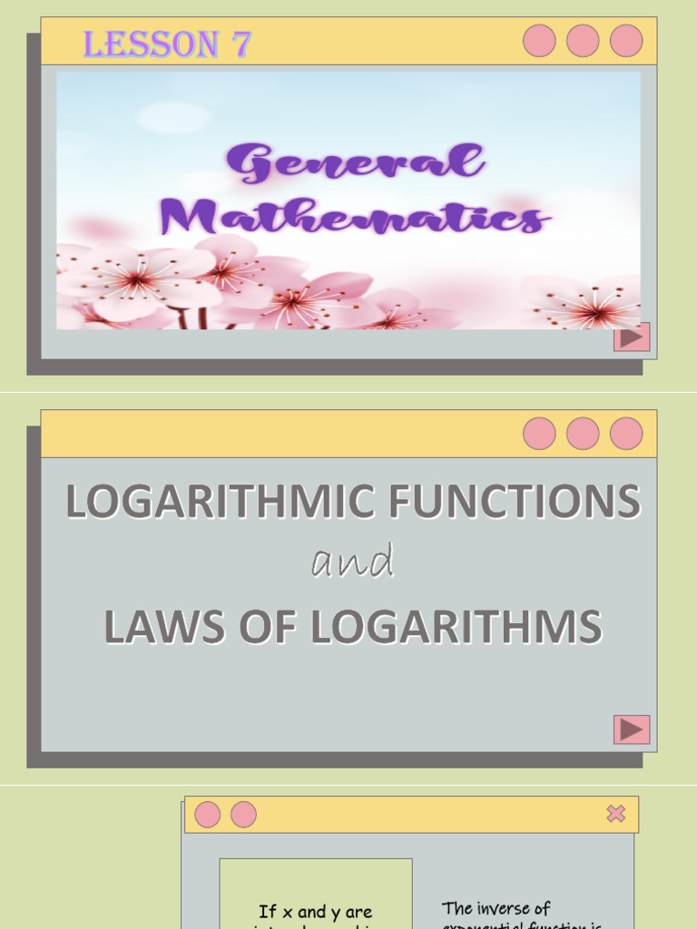 Lesson 7 in Gen Math | PDF | Logarithm | Exponential Function