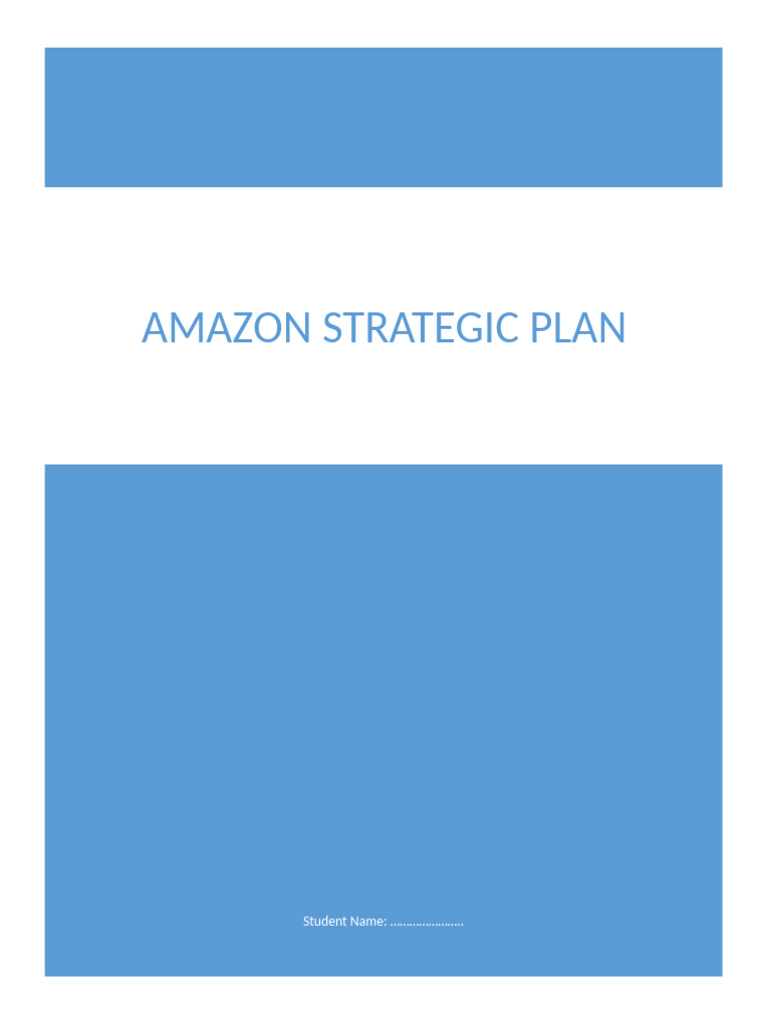 Amazon Strategic Business Analysis | PDF | Strategic Planning ...