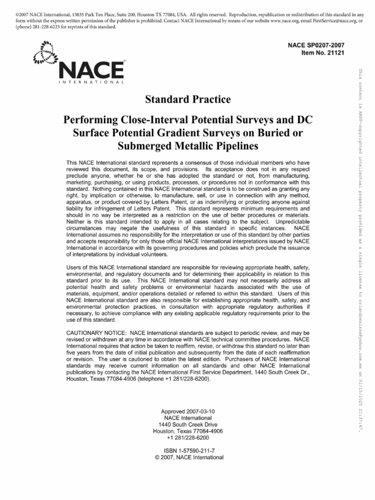 Nace SP0207 | PDF