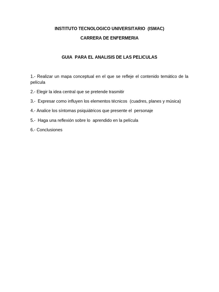 Guia para El Analisis de Las Peliculas Ismac | PDF
