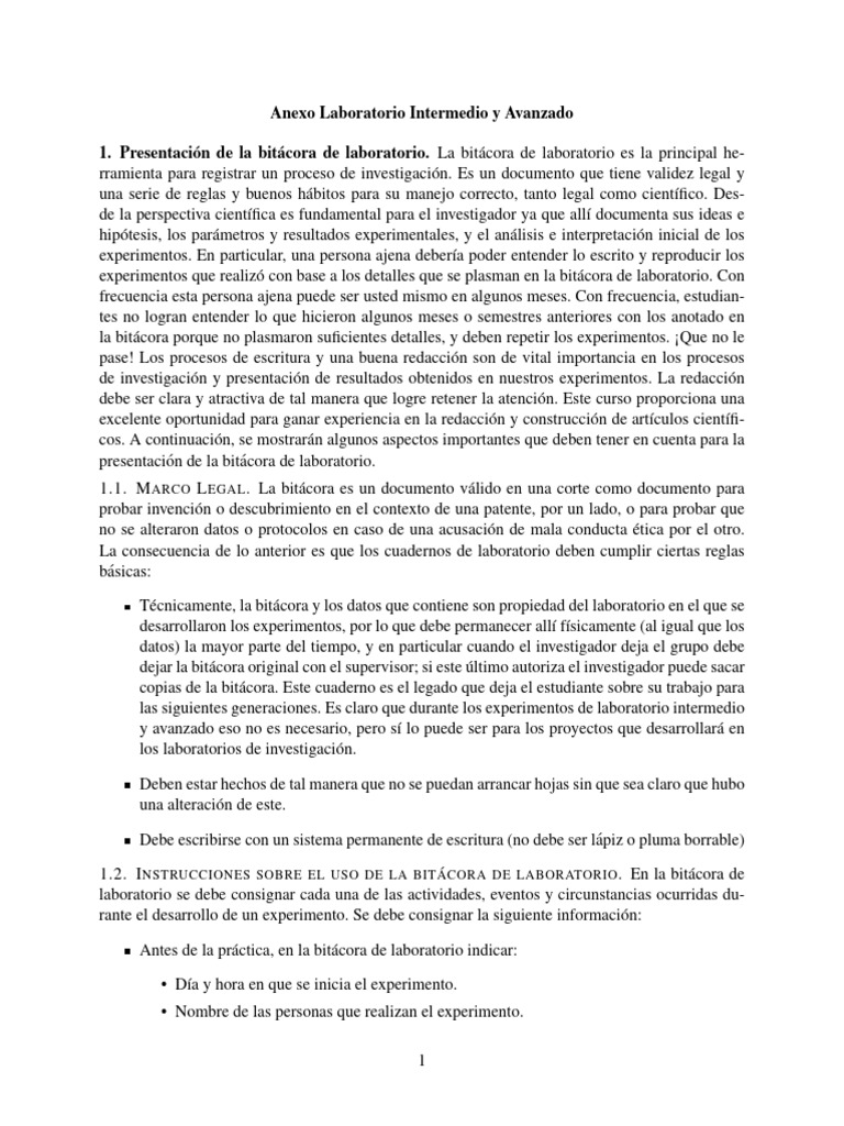 Recomendaciones Bit Cora e Informe | PDF | Experimentar | Laboratorios