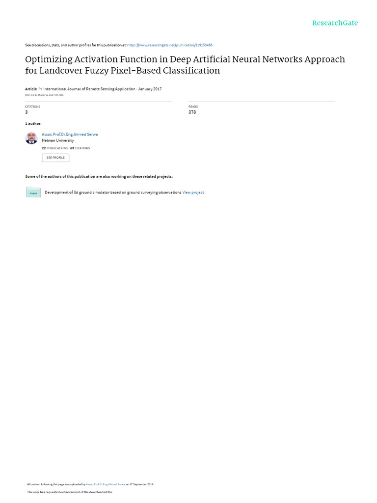 Optimizing_Activation_Function_in_Deep_Artificial_ | PDF | Machine Learning | Applied Mathematics