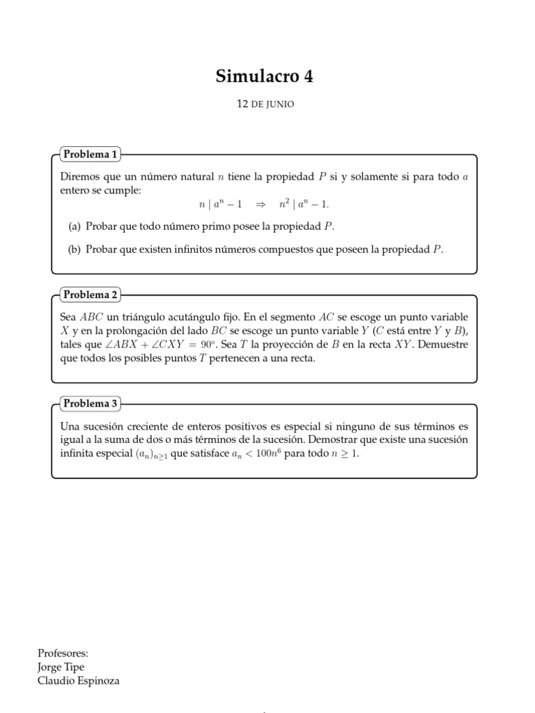 Problemas Matemáticos Avanzados | PDF