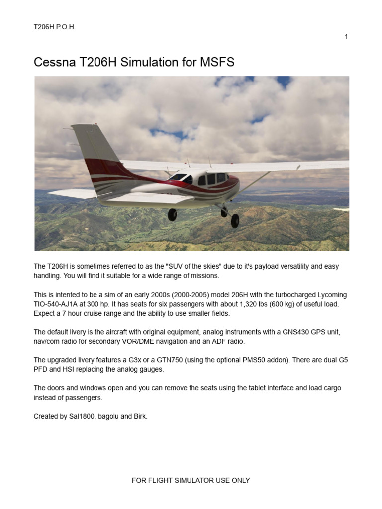 Cessna T206H Manual | PDF | Flap (Aeronautics) | Takeoff
