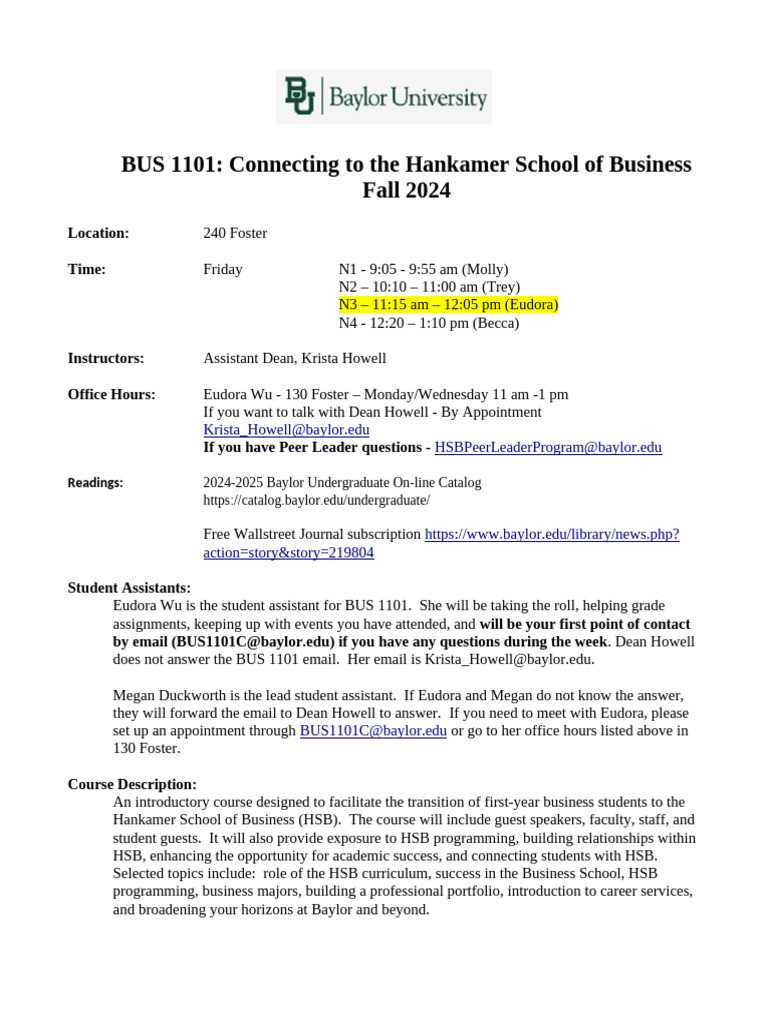 BUS 1101: Intro to Hankamer School | PDF | Health Care | Mental Health