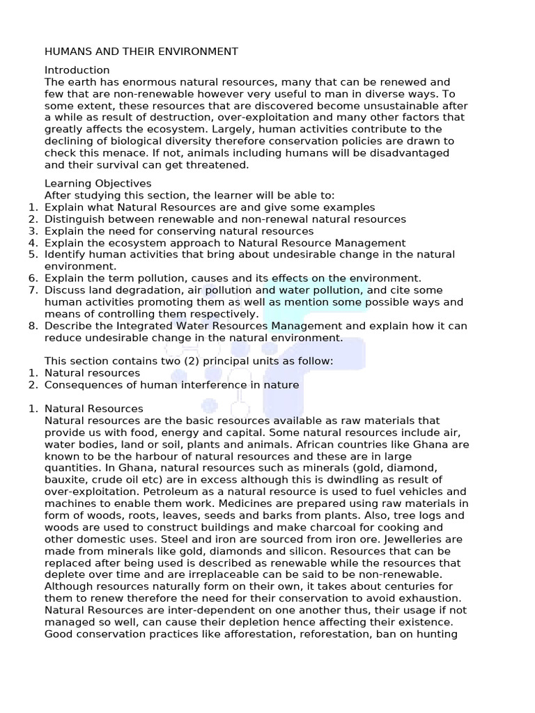 SECTION 3 PART I HUMANS AND THEIR ENVIRONMENT | PDF | Greenhouse Effect | Climate Change