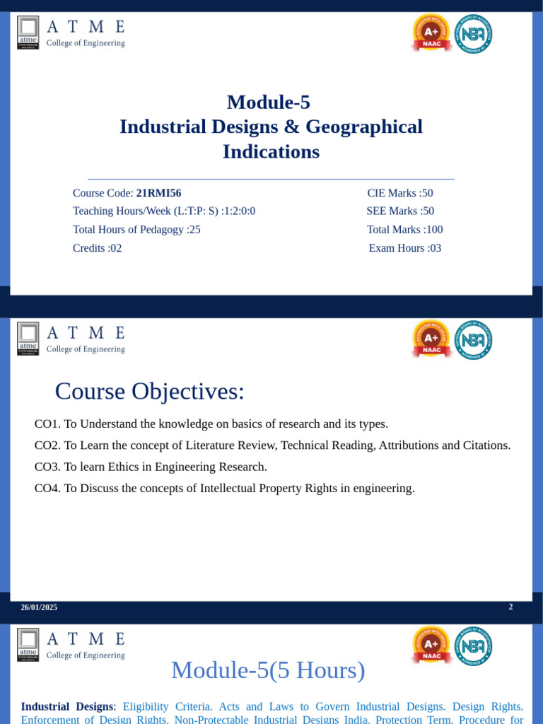 21rmi56 Module 5 PPT | PDF | Patent | Intellectual Property