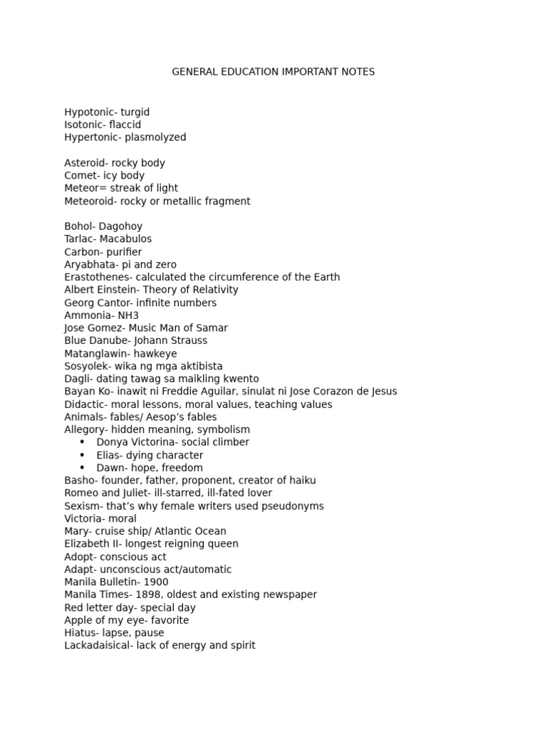 Key Concepts in General Education | PDF