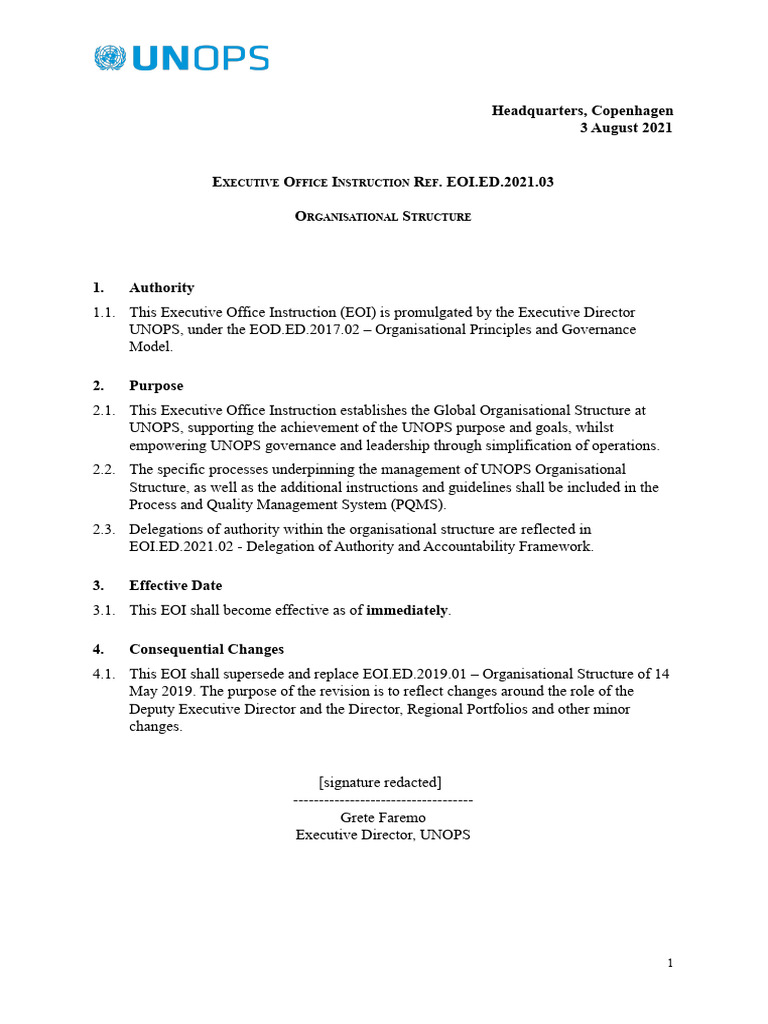 EOI - ED Organisational Structure | PDF | Organizational Structure | Policy