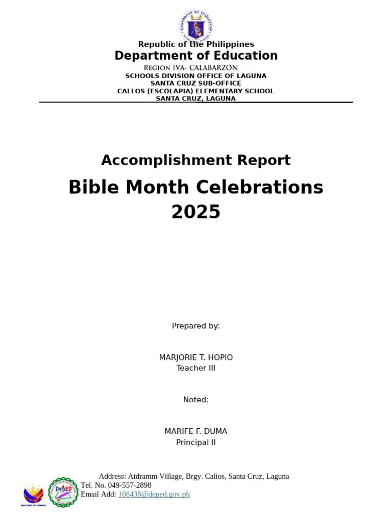 National Bible Month 2025 | PDF