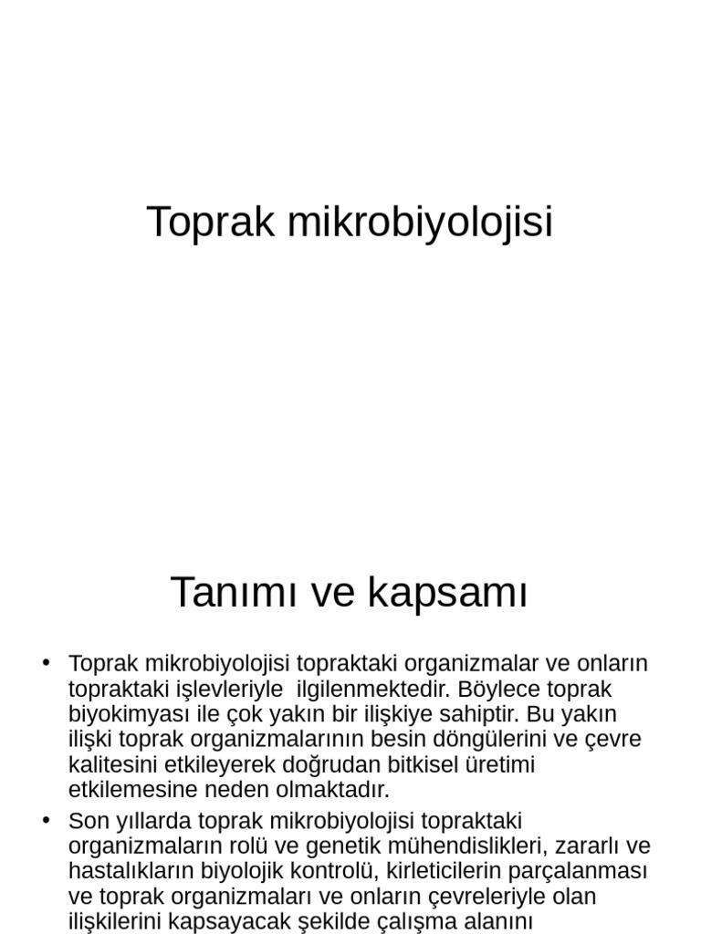 Toprak mikrobiyolojisison | PDF