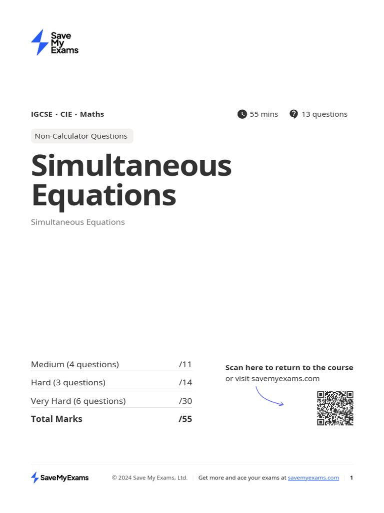 Simultaneous Equations zT9CSsKnp1EEm55r | PDF | Mathematics | Mathematical Objects