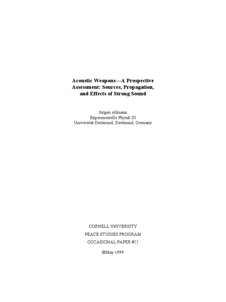 Acoustic Weapons | PDF