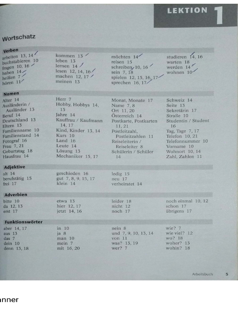 arbeitbuch, themen 1, lektion 1 | PDF