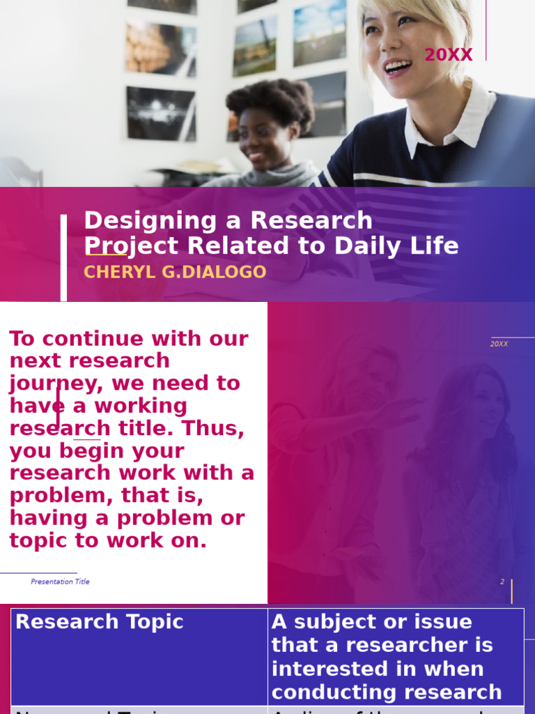 Tittle PPT PR TODAY Designing A Research Project Related To Daily Life ...
