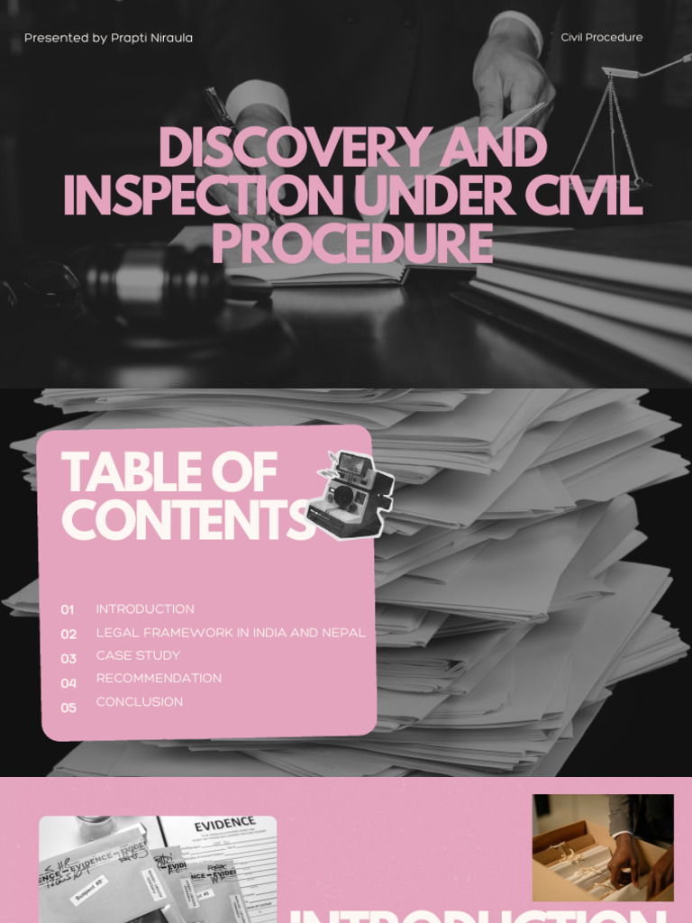 Civil Discovery & Inspection Guide | PDF | Discovery (Law) | Separation ...