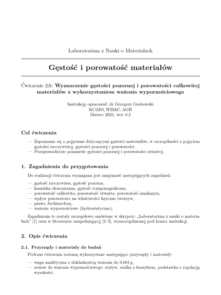 CW 4 - Gestosc | PDF