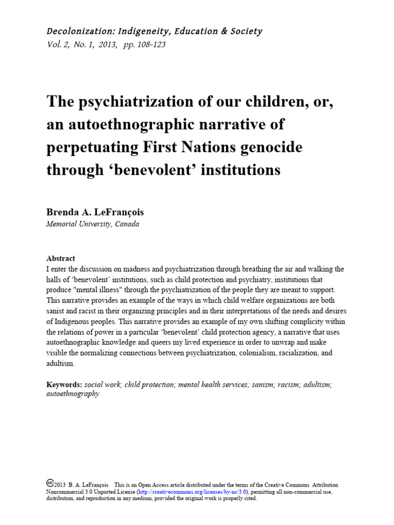 LEFRANCOIS - 2013 - The Psychiatrization of Our Children | PDF | Identity (Social Science ...