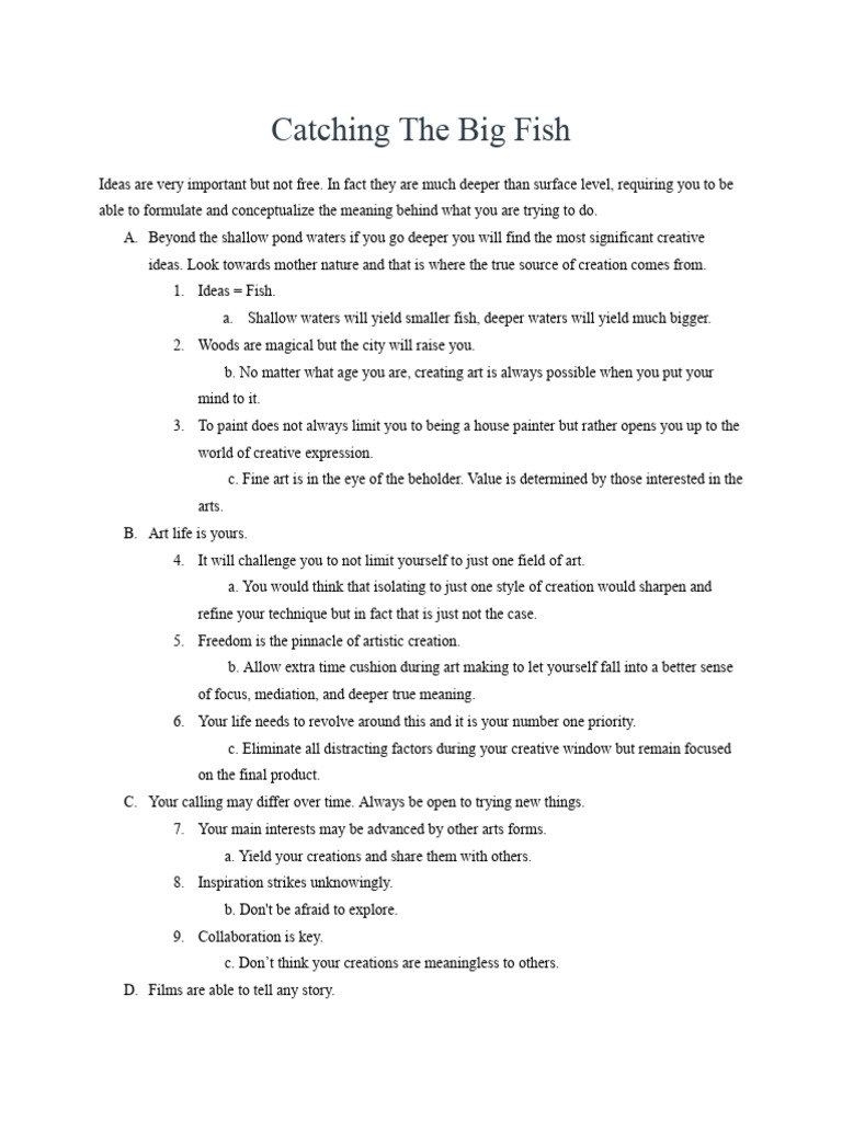 Excerpts Lynch Catching The Big Fish | PDF