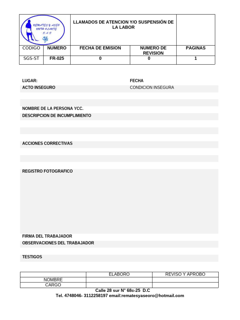 Llamados de Atencion | PDF