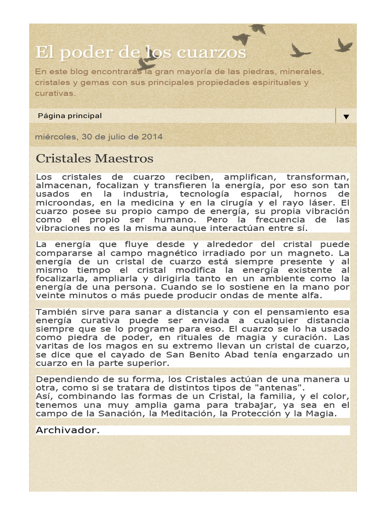 Cristales Maestros | PDF | Cuarzo | Cristal