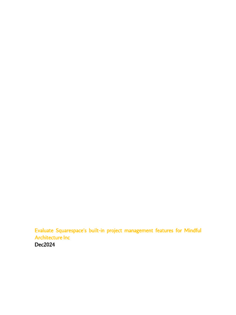 Squarespace Features Report-Dec2024 | PDF | Pricing | Project Management