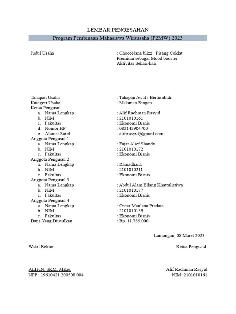 P2MW SANDY,ALIF,OSCAR,ALAM,RAMA ( mnj, dpm)-1 | PDF