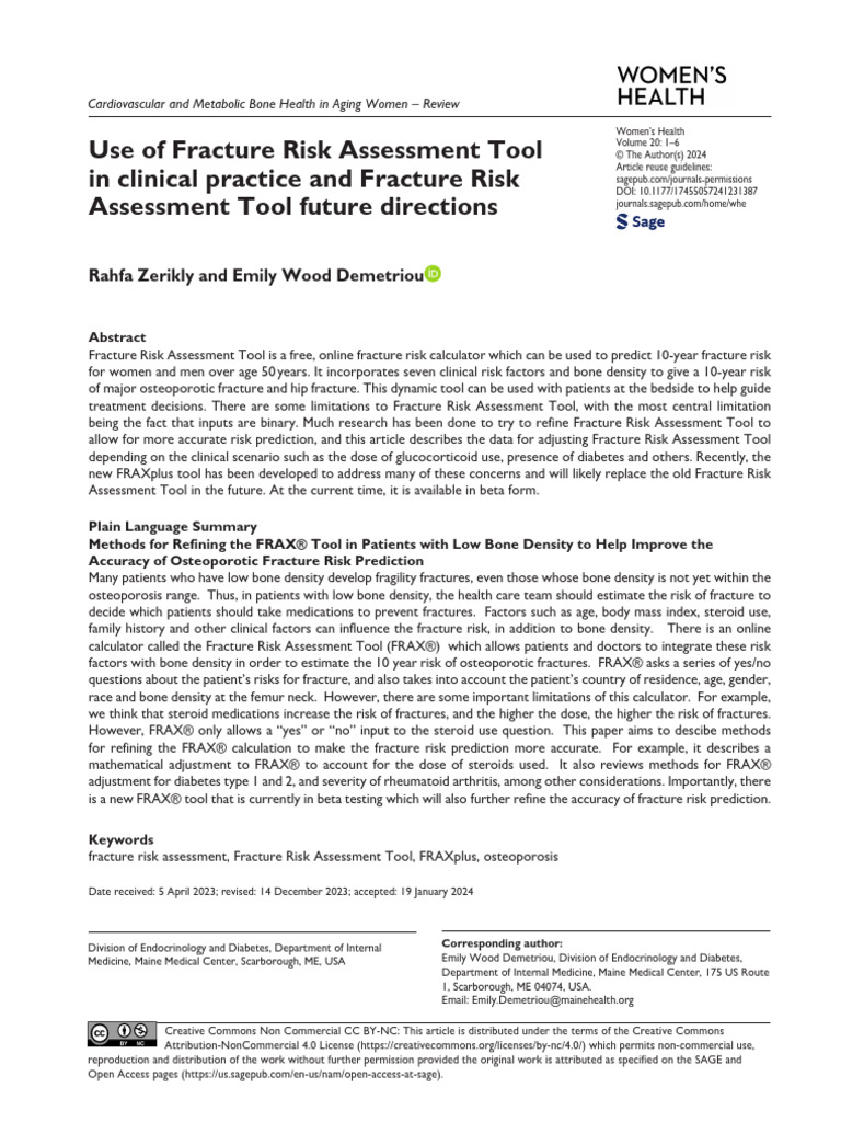 FRAX Use in Clinical Practice | PDF | Osteoporosis | Clinical Medicine