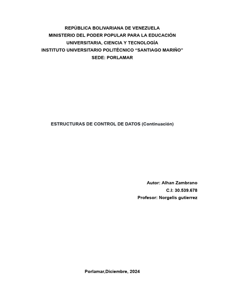 Estructuras De Control De Datos Continuación Pdf Flujo De Control 4978