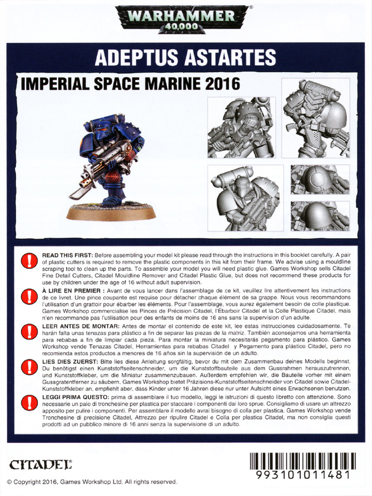 Warhammer 40k - Army List - Datasheet - Imperial Space Marine (7E) | PDF