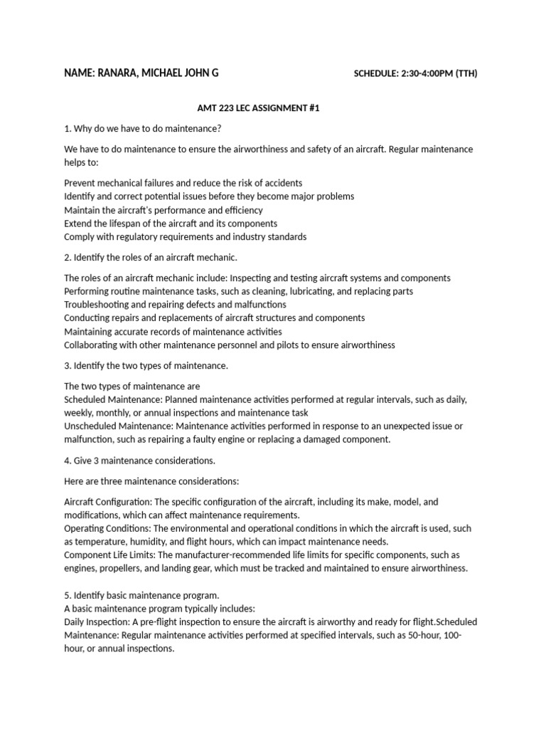 Assignment 223 Lec #1 | PDF | Aircraft | Transport