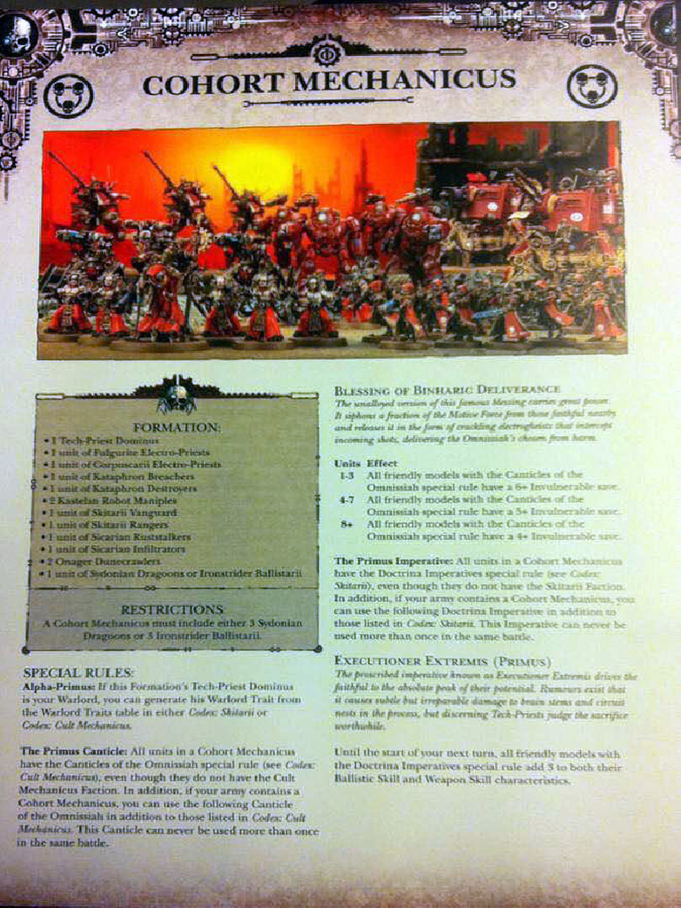 Warhammer 40k - Army List - Formation - Cohort Mechanicus (7E) | PDF